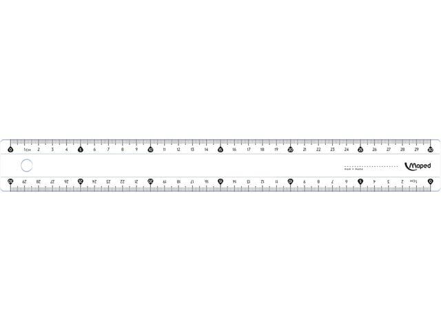 Linjal Maped plast 30 cm - Kontorspar